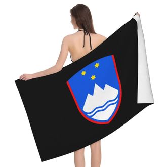 321 Strandtuch 80X130cm Wappen Von Slowenien Handt&uuml;cher Super Saugf&auml;hig Tuch Bade Schnelltrocknend Reisetuch F&uuml;r Yoga, Sauna, Outdoor