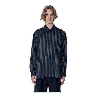 Dries Van Noten Homme, Chemises, Bleu, Taille: M Chemise Boutonn&eacute;e &agrave; Rayures