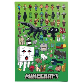 Reinders Poster, Minecraft - character montage, Kinderzimmer, Poster, Wanddeko, Room Decor, 150 gr. gl&auml;nzend Bilderdruckpapier, Gr&uuml;n, 91,5 x 61cm