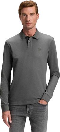 HUGO BOSS Passerby Poloshirt f&uuml;r Herren, Schmal, Lang&auml;rmlig (Grau)