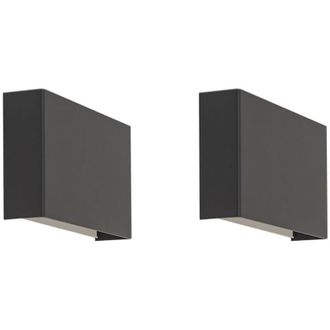 QAZQA 2er-Set moderne Wandleuchten schwarz - Otan