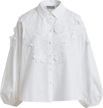 Essentiel Femme, Blouses et Chemises, Blanc, Taille: 38 FR Joella Applique Flower Shirt