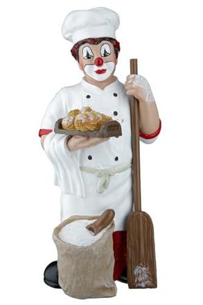 Gilde Clown Fra&icirc;cheur de Four en r&eacute;sine - Boulanger Artisanat - Figurine d&eacute;corative et Objet de Collection - 15 cm de Haut, Blanc