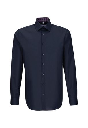 Seidensticker Herren Slim Langarm Poplin Hemd, Blau (Blau 19), (Herstellergr&ouml;&szlig;e: 36)