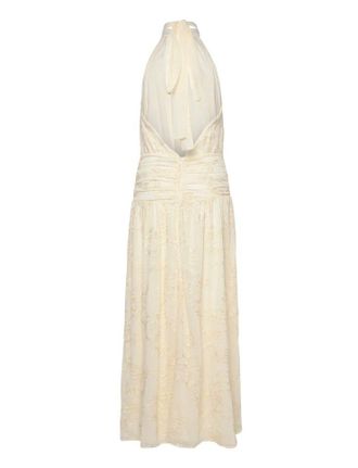 Gina Tricot Sommerkleid - Damen Kleid - Neckholder-Maxikleid - besticktes Kleid Damen creme