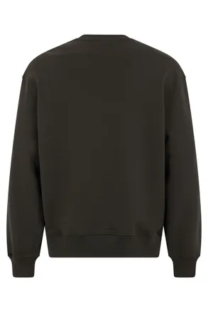 Maison Kitsun&eacute; Mens Crew Neck Sweater Grey Cotton Sweatshirts