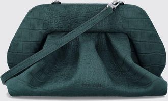 Themoir&egrave; Pochette Bios drap&eacute;e en cuir vegan effet crocodile avec bandouli&egrave;re