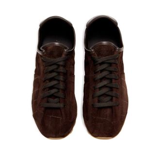 Jacquemus Crocodile-Embossed Suede Sneakers - Brown