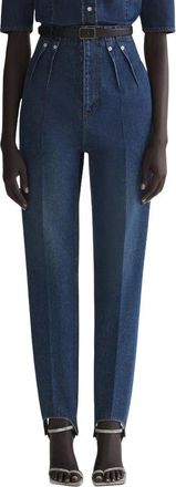 MUGLER Femme, Jeans, Bleu, Taille: W27 Pleated Straight Leg Jeans