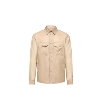 Moncler Moncler Chemise &Agrave; Manches Longues Et Empi&egrave;cement Logo, Homme, Beige, Taille: 3xl