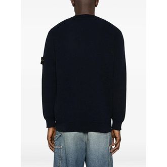 Stone Island Ribbed Knit Cotton Sweater - Black