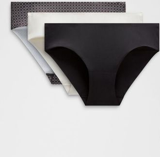 lululemon InvisiWear Bikini-Unterw&auml;sche mit mittelhohem Bund 3er-Pack f&uuml;r Frauen - Schwarz/Wei&szlig; - Gr&ouml;&szlig;e XS