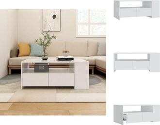 vidaXL Couchtisch Wei&szlig; 102x55x42 cm Holzwerkstoff - Couchtisch - Wohnzimmertisch - Holzt Tisch - Wei&szlig;er Couchtisch - Stauraum