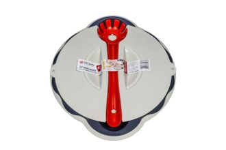 SP Berner Pasta Set | Nudeln Tupperdose mit Besteck, Deckel und Sieb - Rot und Grau
