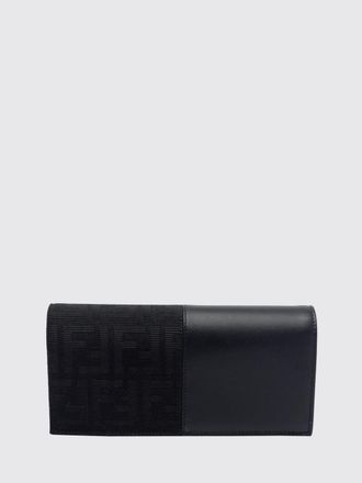Fendi Portefeuille continental en cuir et jacquard avec monogramme FF