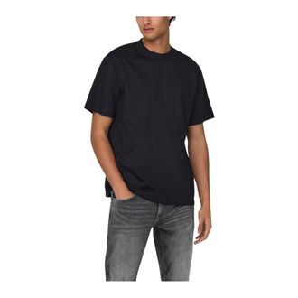 Only & Sons Only & Sons, Homme, Tops, Noir, Taille: XL T-Shirt Court &agrave; Col Rond en Coton