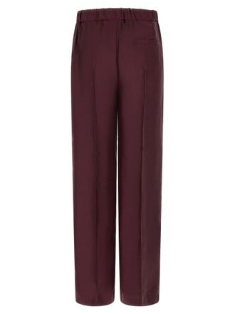 F.R.S. For Restless Sleepers Silk Wide-Leg Trousers - Burgundy