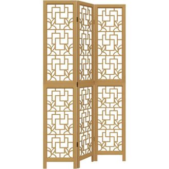 vidaXL 3-tlg. Raumteiler Braun Massivholz Paulownia - Vidaxl