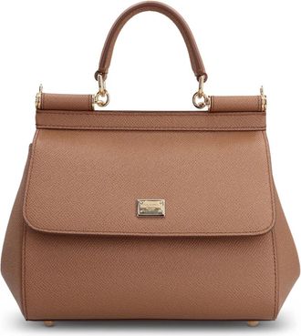 Dolce & Gabbana Femme, Sacs, Brun, Taille: ONE Size Sicily Medium Handbag
