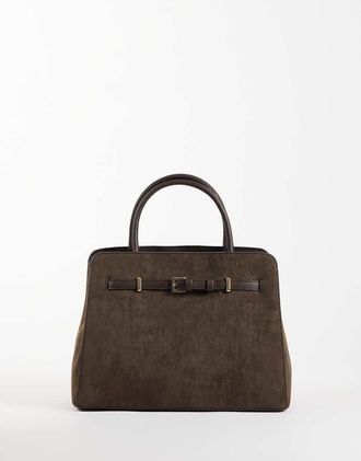 Gina Tricot Gina Tricot petit sac &agrave; anse en su&eacute;dine marron