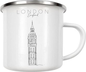 artboxONE Emaille Tasse UK Big Ben London von Anna Kozlenko - Emaille Becher St&auml;dte