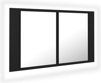 vidaXL Vidaxl - LED-Bad-Spiegelschrank Schwarz 80x12x45 cm Acryl Schwarz