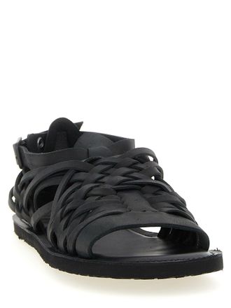 Yohji Yamamoto Braided Leather Sandals - Black