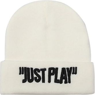 Generic Hommes Automne/Hiver Couleur unie Tricot&eacute; Chaud Grand Bandeau Brod&eacute; Pull Chapeau Woodsman Chapeaux Hommes, blanc, Taille unique