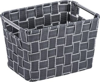 WENKO Aufbewahrungskorb Fedra M Anthrazit - Badkorb Fassungsverm&ouml;gen: 5.2 l, Polypropylen, 24 x 17 x 15 cm, Anthrazit