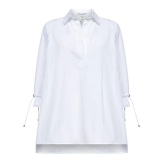 Max Mara Femme, Blouses et Chemises, Blanc, Taille: 34 FR Cotton Poplin Blouse