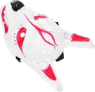 NUOBESTY Scary Wolf Maske Halloween Kost&uuml;m Masquerade Party Maske Wolf Design Kunststoff Wei&szlig; Gro&szlig;e Grusel Requisite f&uuml;r Karneval Fasching