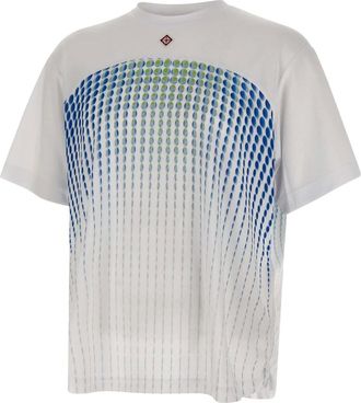Casablanca Homme, Tops, Multicolore, Taille: L Tennis Tech Short Sleeve T-Shirt