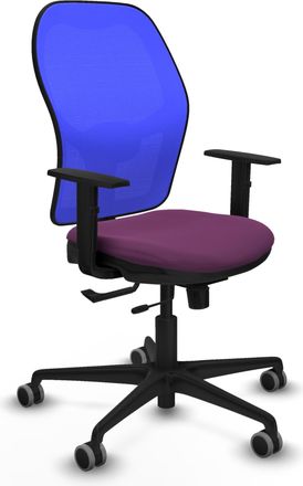 Piqueras y Crespo Arbeitsstuhl mit 1D-Armen, h&ouml;henverstellbare Lendenwirbelst&uuml;tze, ausgestattet mit Syncro/Traslack und eingespritztem Schaum. Mit Rollen von 65 mm, Par