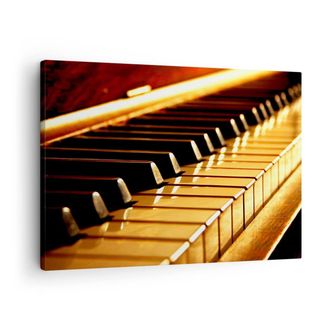 Arttor Bilder auf Leinwand Klavier Musik Konzert Leinwandbild 70x50cm Wandbilder Dekoration Wohnzimmer Schlafzimmer K&uuml;che Deko Klein Wanddeko Bild Wand Kunst