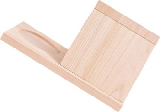 Valiclud Dreieckiger Holz Bücherhalter Freistehend mit Tassenhalter Multifunktionaler Buchständer für Kleine Räume Lese und Magazinorganizer Natürlicher Holzre