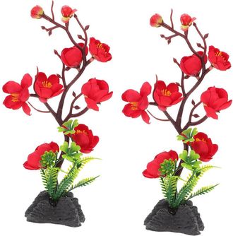 Garneck 2st&uuml;cke Kunstblumen-Ornament Sushi-Dekoration Eistablett-dekor Japanisches Essenstablett-dekor Sushi-Teller-dekor Fake Blumen Ornament F&uuml;r Japanische 