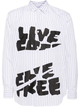 Comme Des Garçons chemise Free Curved à rayures - Blanc