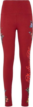 Philipp Plein Femme, Pantalons, Brun, Taille: 38 FR Jogging Leggings Butterfly