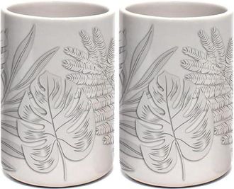 Douceur d'Int&eacute;rieur Becher, Bambus Keramik, Bernsteinfarben, (0) 7 x 10.7 cm (Packung mit 2)