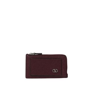 Valentino Garavani Homme, Accessoires, Rouge, Taille: ONE Size Porte-cartes en cuir