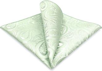 Shlax & Wing SHLAX&WING Unique Couleur Unie Homme Carré de Poche Paisley Light Vert Honeydew