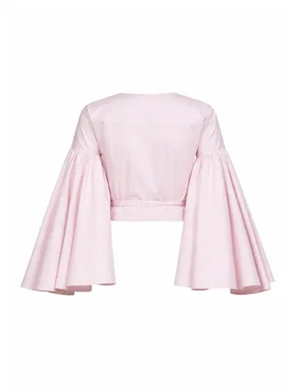 Jacquemus Womens Wrap Top The Paysan Pink Cotton Tops
