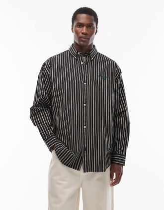 Carhartt Work in Progress Palance - Chemise manches longues &agrave; rayures - Noir