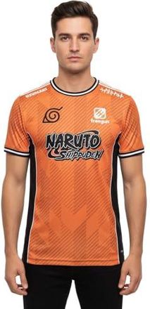 Freegun Tee Shirt Homme Naruto Shippuden, Jersey E-Sport, Regular fit, Orange Taille XL