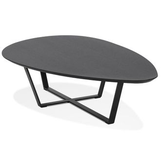 Alterego Table basse de salon design DROP en bois noir