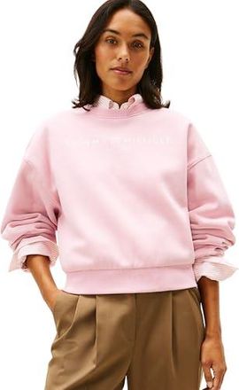 Tommy Hilfiger Corp Logo Mdrn Swtsrt Ww0Ww47831 Sweat-Shirt &agrave; Enfiler, Pink (Bonita Pink), 3XL Grande Taille Femme