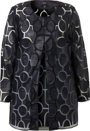 Ulla Popken Sommerjacke Jacke Lederoptik A-Linie Rundhals Hakenverschluss