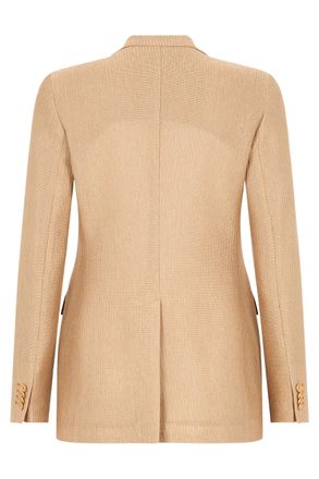 Tagliatore Womens Cotton Double-Breasted Blazer Beige Blazers Jacket