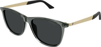Montblanc Montblanc Herren Mb0330s Sunglass Man Recycled Acetate Sonnenbrille, bunt