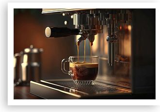 Arttor Poster ohne Rahmen Kaffee Kaffeemaschine Gastronomie Deko 91x61cm Wandposter Wandbilder Dekoration Wohnzimmer Schlafzimmer K&uuml;che Wanddeko Bild Wand Ku